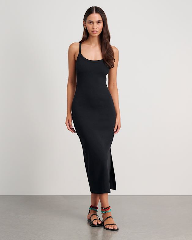Harlowe Keyhole Tank Dress in Black JAG